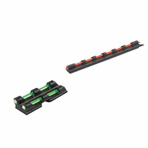 truglo gobble-dot universal turkey gun sight set, fits all ventilated rib guns, notched rear sight/red front sight