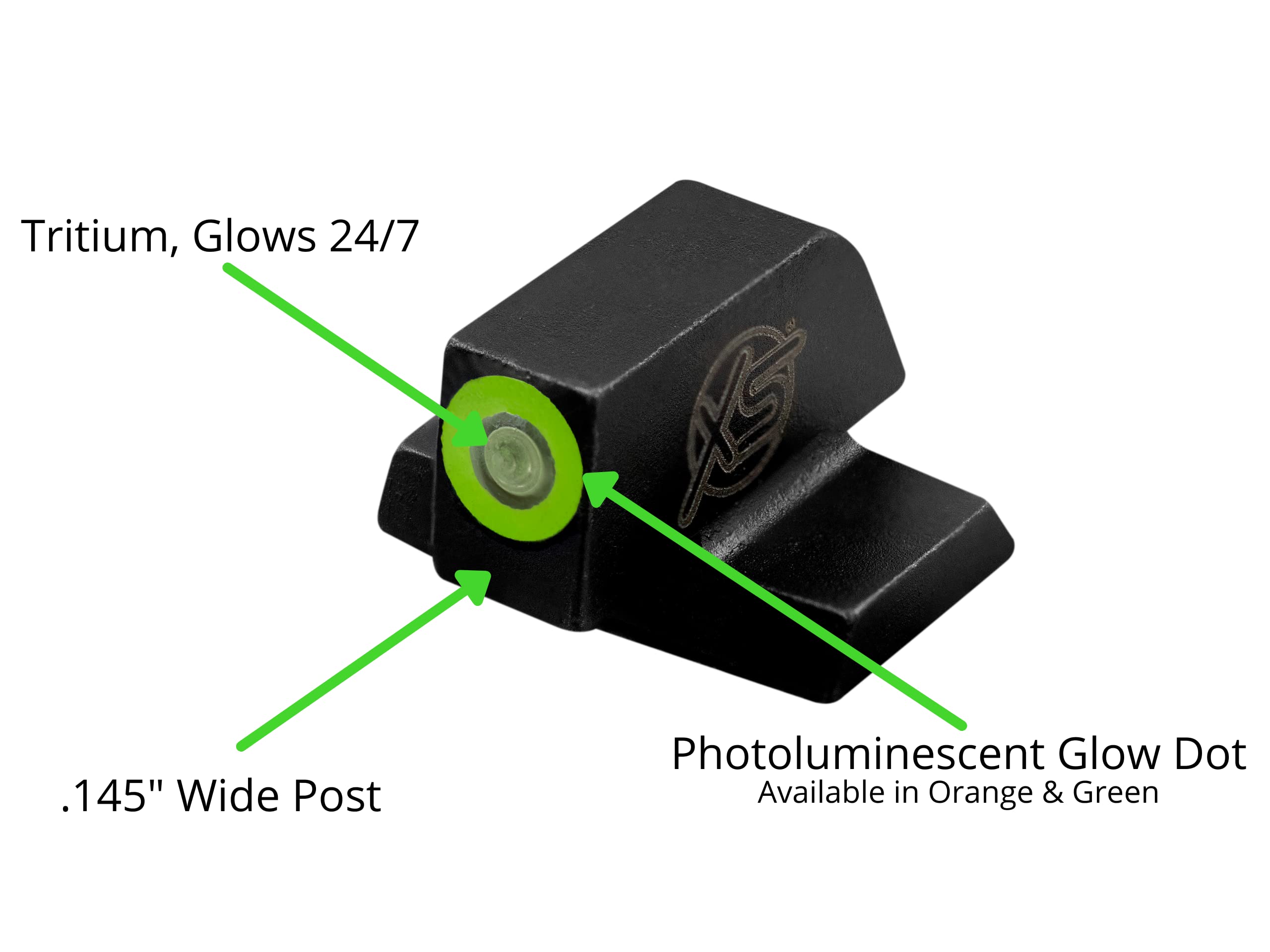 XS SIGHTS R3D Tritium Night Sight for S&W M&P, Sig, Canik, Taurus, and HK Pistols, Front and Rear Glow in The Dark Tritium for Tactical Applications (Green, Canik TP9)