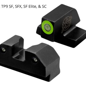 XS SIGHTS R3D Tritium Night Sight for S&W M&P, Sig, Canik, Taurus, and HK Pistols, Front and Rear Glow in The Dark Tritium for Tactical Applications (Green, Canik TP9)