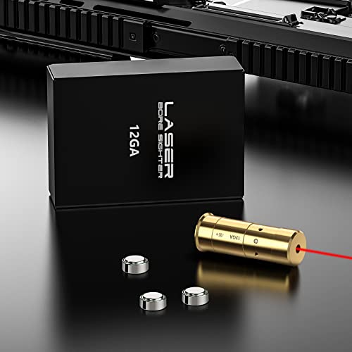 MidTen Bore Sight 12 Gauge Laser Red Dot Boresighter with Three of Batteries