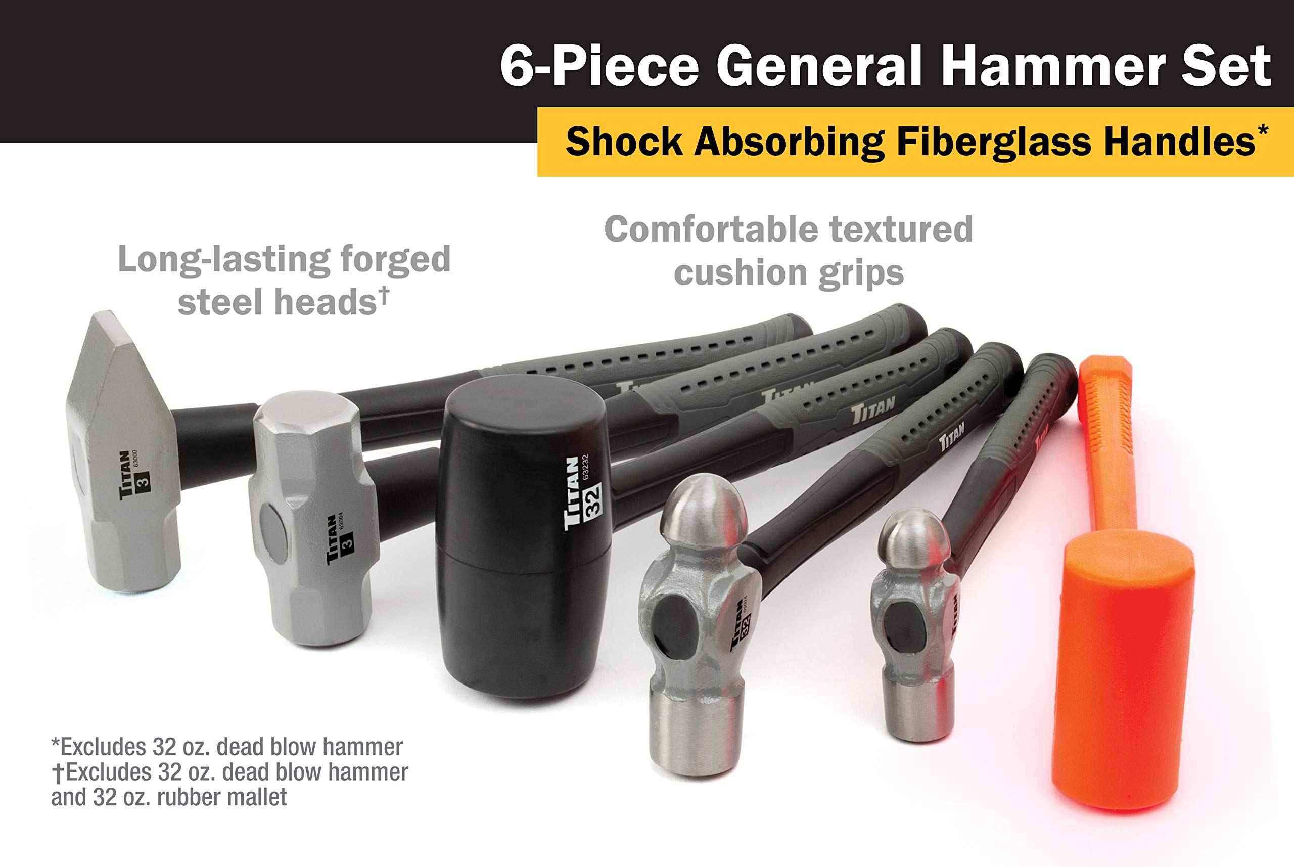 Titan 63136 6-Piece General Use Hammer Set