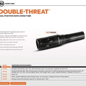 TRUGLO 12 Gа Double-Threat CNC-Machined Dove Choke Tubes | Quickly Adjust for Long-Range Passing Shots or Close-Range Decoy Shots, Winchester