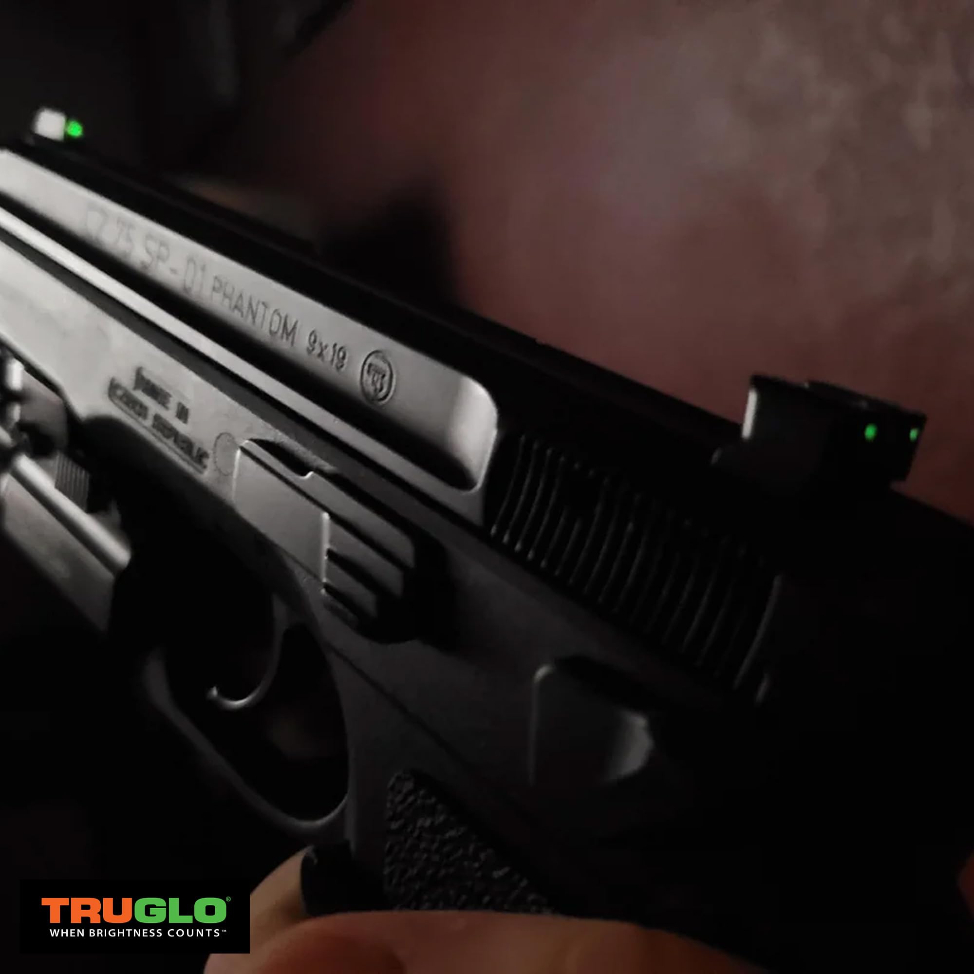 TRUGLO Tritium Pro Compact Night Sights with Daylight White Dots, Night Tritium Dots & Focus Lock Front Ring for CZ Handguns, Black