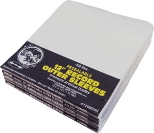 (500) 12" resealable record outer sleeves - super clear premium 2 mil thick archival quality bopp - 12-3/4" x 12-3/8" + 1-1/2" flap