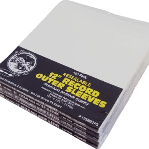 (500) 12" Resealable Record Outer Sleeves - Super Clear Premium 2 Mil Thick Archival Quality BOPP - 12-3/4" x 12-3/8" + 1-1/2" Flap