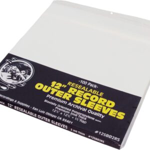 (500) 12" Resealable Record Outer Sleeves - Super Clear Premium 2 Mil Thick Archival Quality BOPP - 12-3/4" x 12-3/8" + 1-1/2" Flap