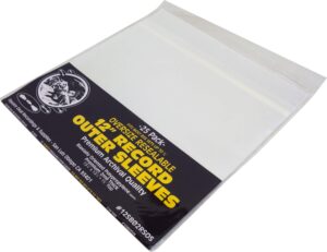 (25) 12" resealable oversize record outer sleeves - super clear premium 2 mil thick archival quality bopp - 13-7/8" x 13-1/4" + 1-5/8" flap - fits most box sets up to 7/8" thick #12sb02rsos