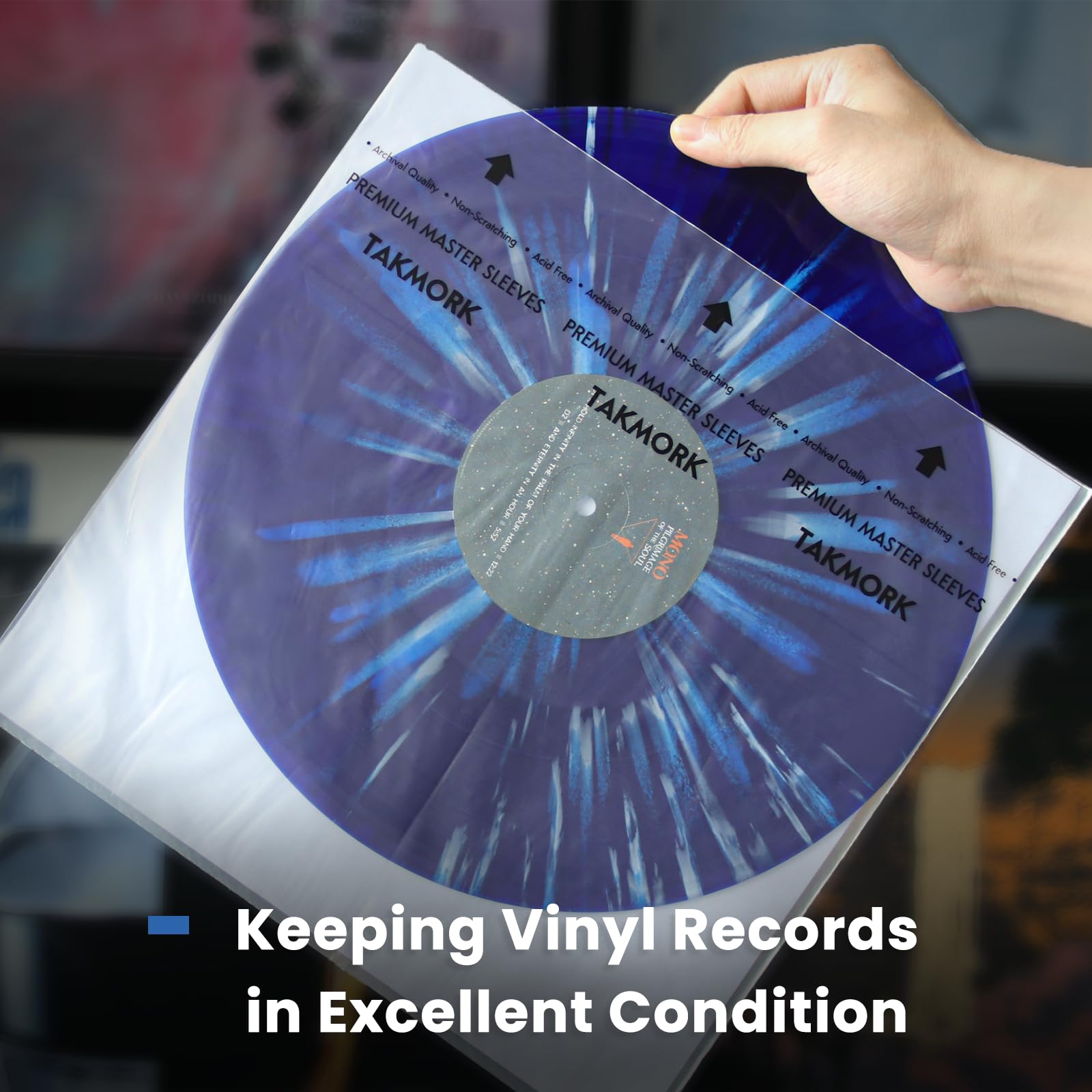 Vinyl Record Rice Paper Inner Sleeves: 12" Anti-Static LP Sleeves Album Record Acid-Free Clear Protective Sleeves, 50pcs