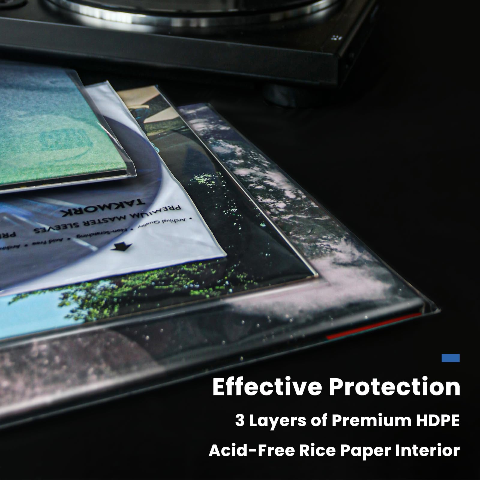 Vinyl Record Rice Paper Inner Sleeves: 12" Anti-Static LP Sleeves Album Record Acid-Free Clear Protective Sleeves, 50pcs