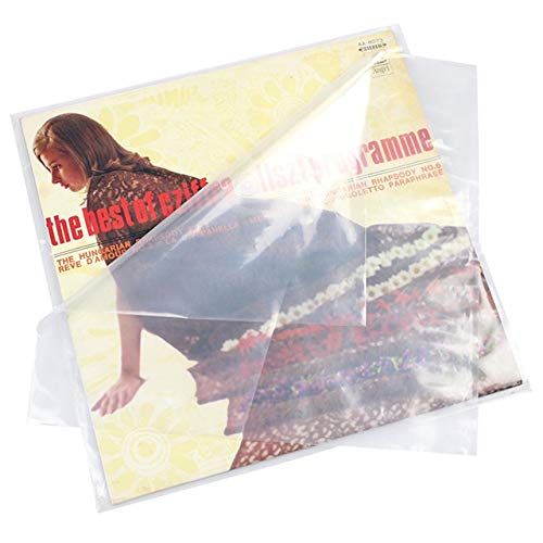 Skywin Vinyl Record Sleeves - 3 Mil Thick 100 Record Sleeves Outer Preserve Vinyl Records Protect from Dust and Scratches, Transparent Vinyl Outer Sleeves Showcase Album Cover Art (7 inch, 100 Pack)