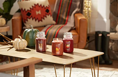 Yankee Candle darice Candle Spiced Pumpkin Scented, 22oz Single Wick, Over 110 Hours of Burn Time, Perfect Accent for Fall Decor, Classic Large Jar, Peach