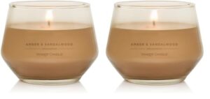 yankee candle studio medium candle, amber & sandalwood, 10 oz (pack of 2)