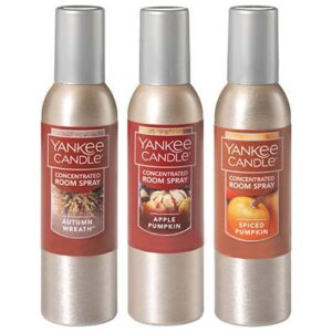 yankee candle autumn favorites 3-pack concentrated room sprays (apple pumpkin, autumn wreath, spiced pumpkin)