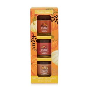 yankee candle pumpkin season gift set 3 mini candles - spiced pumpkin, apple pumpkin, and pumpkin banana scone