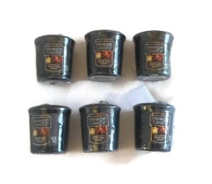 new yankee candle lot of 6 crisp fall night sampler votive candles 1.75oz