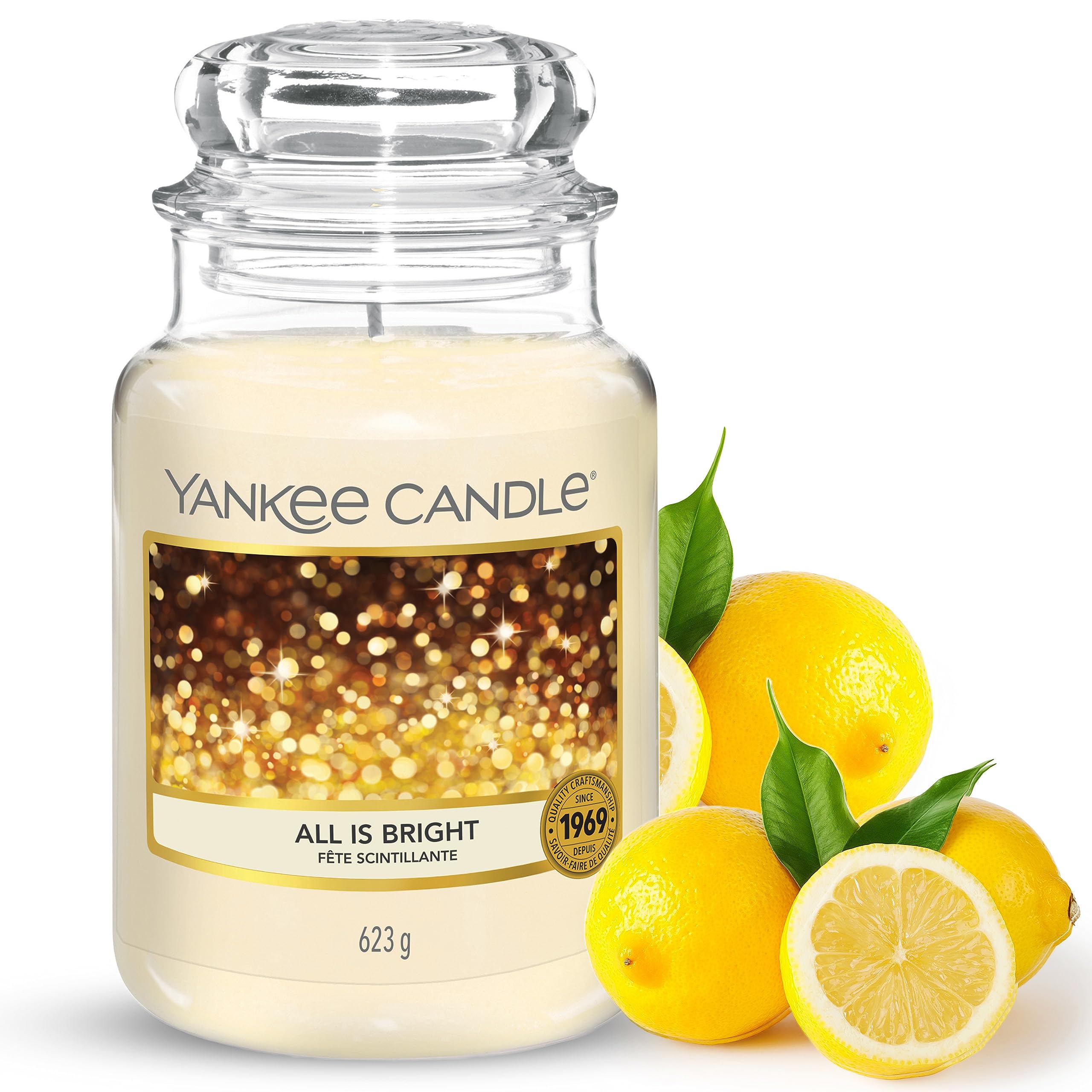 YANKEE CANDLE All is Bright Large Jar Candle, White