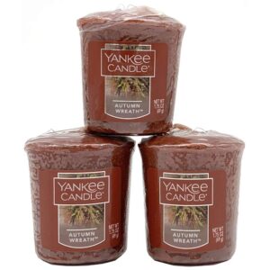 yankee candle samplers votive 3-pack candles (autumn wreath)