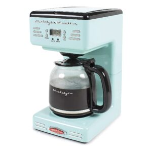 nostalgia rcof120aq retro 12-cup programmable coffee maker – aqua blue