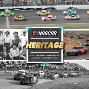 tf publishing 2024 nascar heritage wall calendar | large grids for appointments and scheduling | vertical monthly wall calendar 2024 | home and office organization | premium gloss paper | 12"x12"