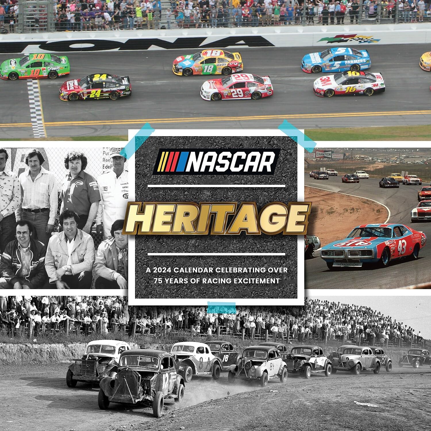 TF PUBLISHING 2024 Nascar Heritage Wall Calendar | Large Grids for Appointments and Scheduling | Vertical Monthly Wall Calendar 2024 | Home and Office Organization | Premium Gloss Paper | 12"x12"