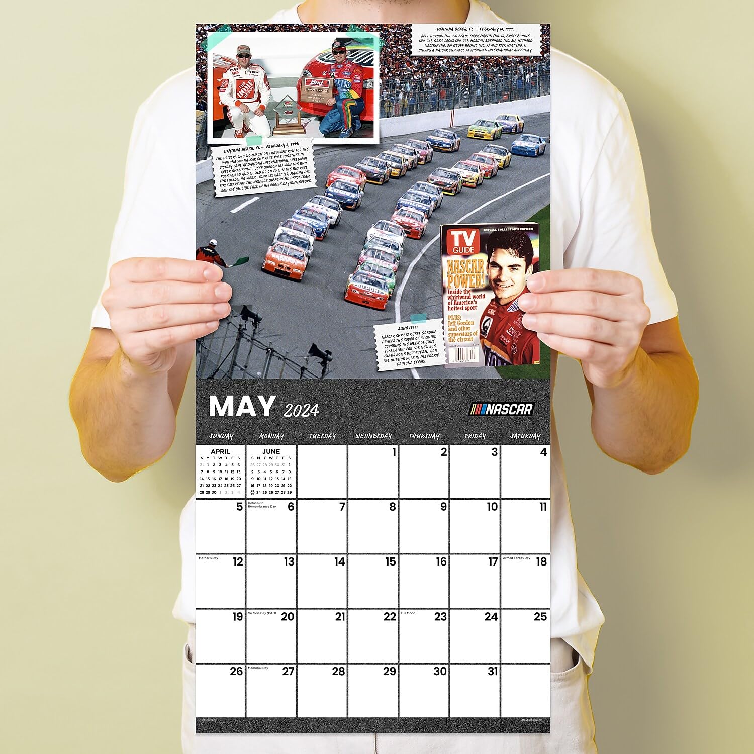 TF PUBLISHING 2024 Nascar Heritage Wall Calendar | Large Grids for Appointments and Scheduling | Vertical Monthly Wall Calendar 2024 | Home and Office Organization | Premium Gloss Paper | 12"x12"