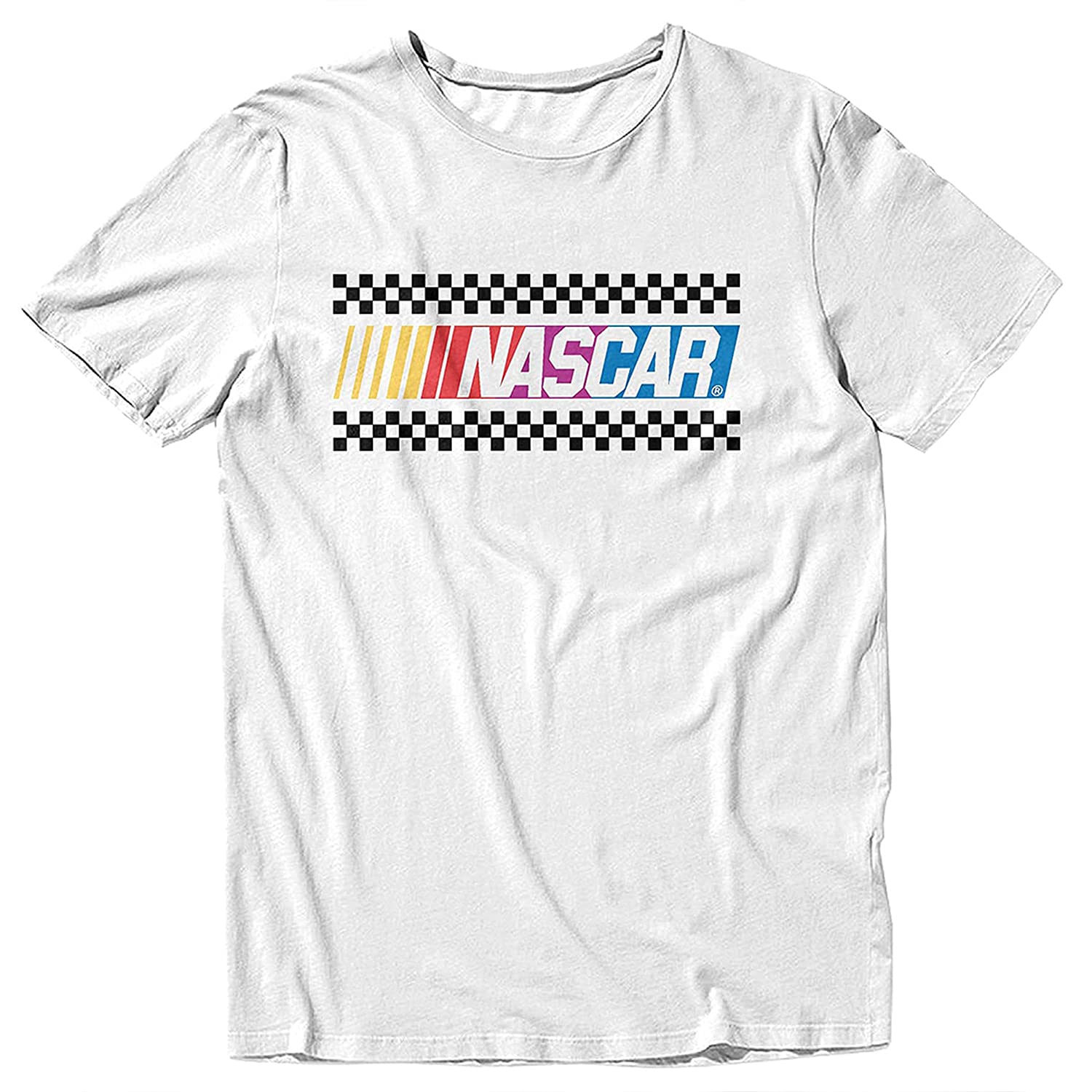 NASCAR Vintage Daytona 500 Shirt Racing Mens Graphic T-Shirt (Checkered White, Large)