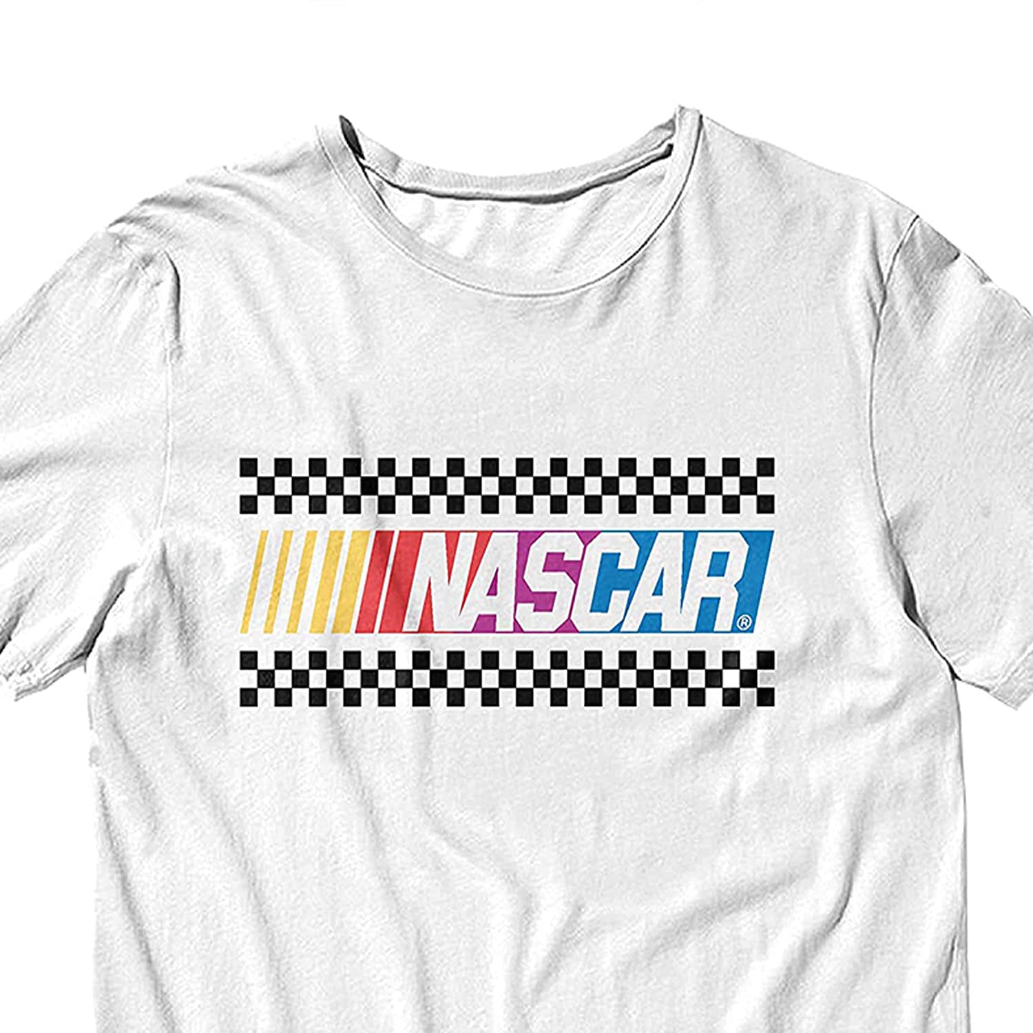 NASCAR Vintage Daytona 500 Shirt Racing Mens Graphic T-Shirt (Checkered White, Large)