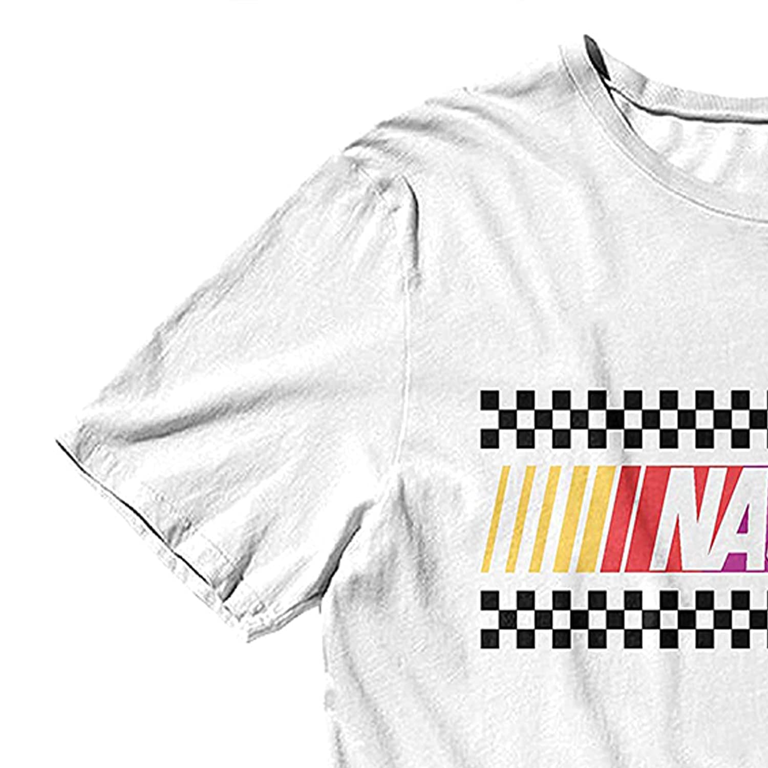 NASCAR Vintage Daytona 500 Shirt Racing Mens Graphic T-Shirt (Checkered White, Large)