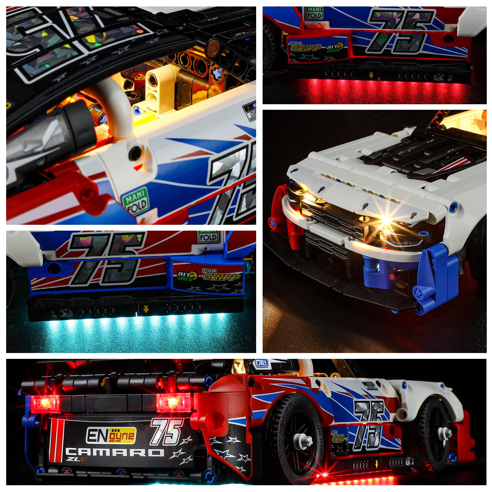 YEABRICKS LED Light for Lego-42153 Technic NASCAR Next Gen Chevrolet Camaro ZL1 Building Blocks Model (Lego Set NOT Included)