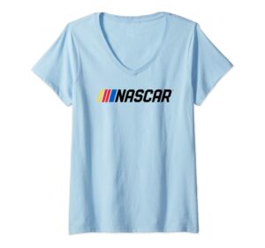 womens nascar full logo v-neck t-shirt