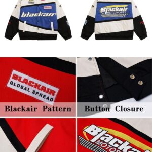 Aelfric Eden Blackair Men's Varsity Jackets Womens Bomber Jackets Vintage Motorcycle Racer Jacket