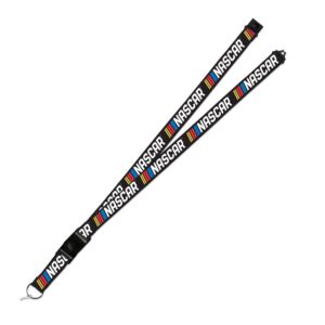 rico industries nascar auto racing logo black 18" x 1" premium unisex-adult safety breakaway lanyard