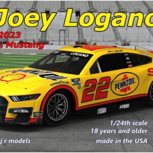 Salvinos JR Model 1/24 NASCAR 2023 Mustang Team Pensky Joey Logano Primary Color Plastic Model SJMPF2023JLP