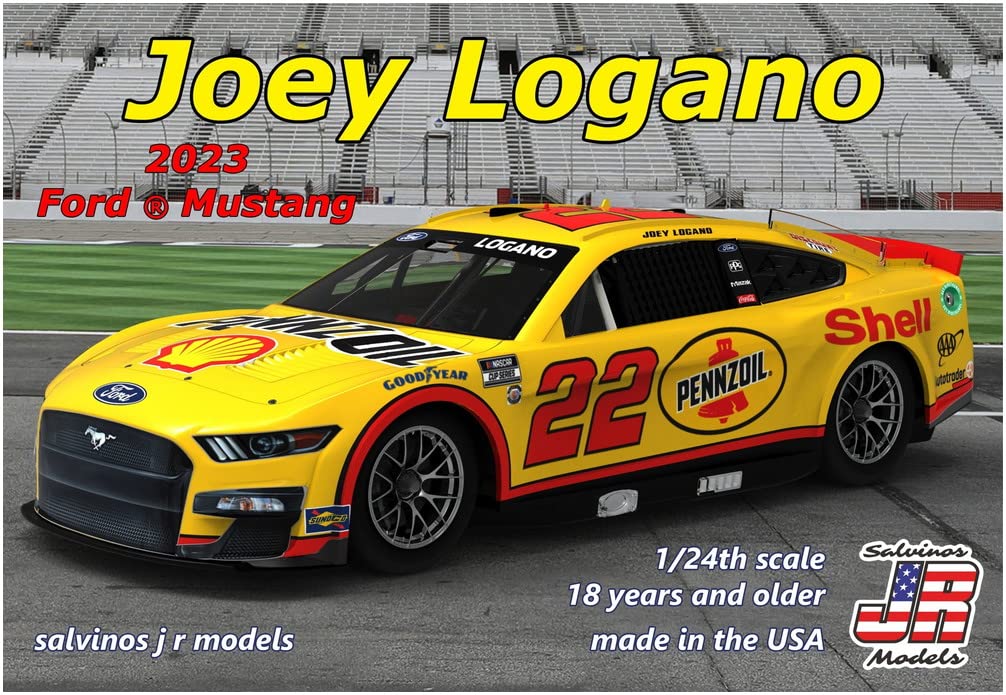 Salvinos JR Model 1/24 NASCAR 2023 Mustang Team Pensky Joey Logano Primary Color Plastic Model SJMPF2023JLP