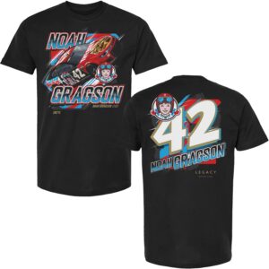 noah gragson #42 nascar 2023 horsepower legacy motor club adult nascar black 2 sided t-shirt (as1, alpha, l, regular, regular)