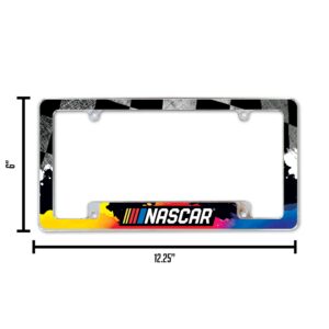 Rico Industries NASCAR Logo All Over Chrome Frame 12' x 6' Chrome All Over Automotive License Plate Frame for Car/Truck/SUV