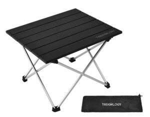 trekology small camping table beach table camping side table that fold up lightweight, tent table folding camp table, fold up camping tables small folding table portable outdoor