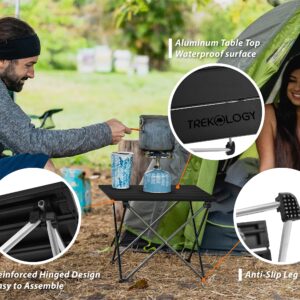 TREKOLOGY Small Camping Table Beach Table Camping Side Table That Fold Up Lightweight, Tent Table Folding Camp Table, Fold Up Camping Tables Small Folding Table Portable Outdoor