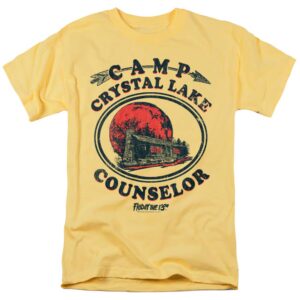 friday the 13th game camp crystal lake counselor t shirt & stickers (large) banana