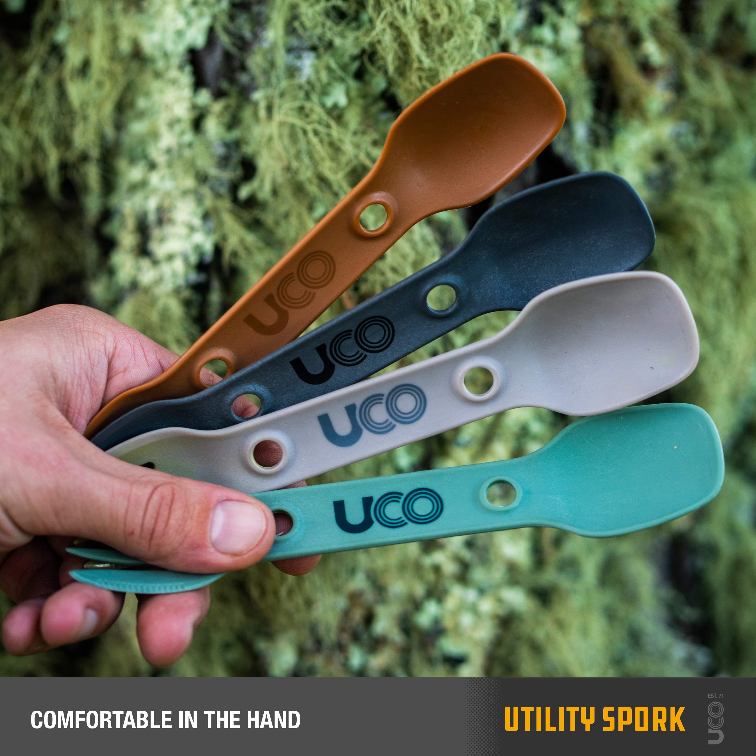 UCO Nylon Utility Spork Camping Spoon-Fork-Knife Utensil, 2 Pack