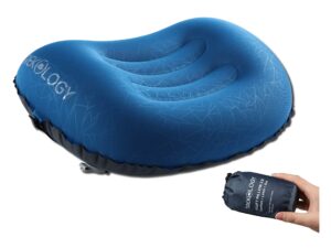 trekology ultralight inflatable camping travel pillow - aluft 2.0 compressible, compact, comfortable, ergonomic inflating pillows for neck & lumbar support while camp, hiking, backpacking