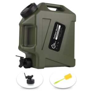 coozment 3.2 gallon (12l) portable water containers with spigot, bpa free water jug, military green water tank, multifunction water storage containers for camping outdoor hiking,emergency stroage