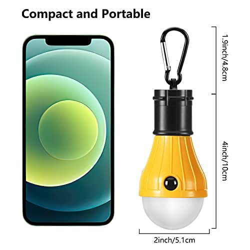 Camping Lights 5 Pack, PEMOTech Portable Camping Light 4 Lighting Modes, Battery Operated Hanging Tent Light LED Camping Tent Lantern Camping Equipment for Camping Hiking Backpacking Fishing Outage