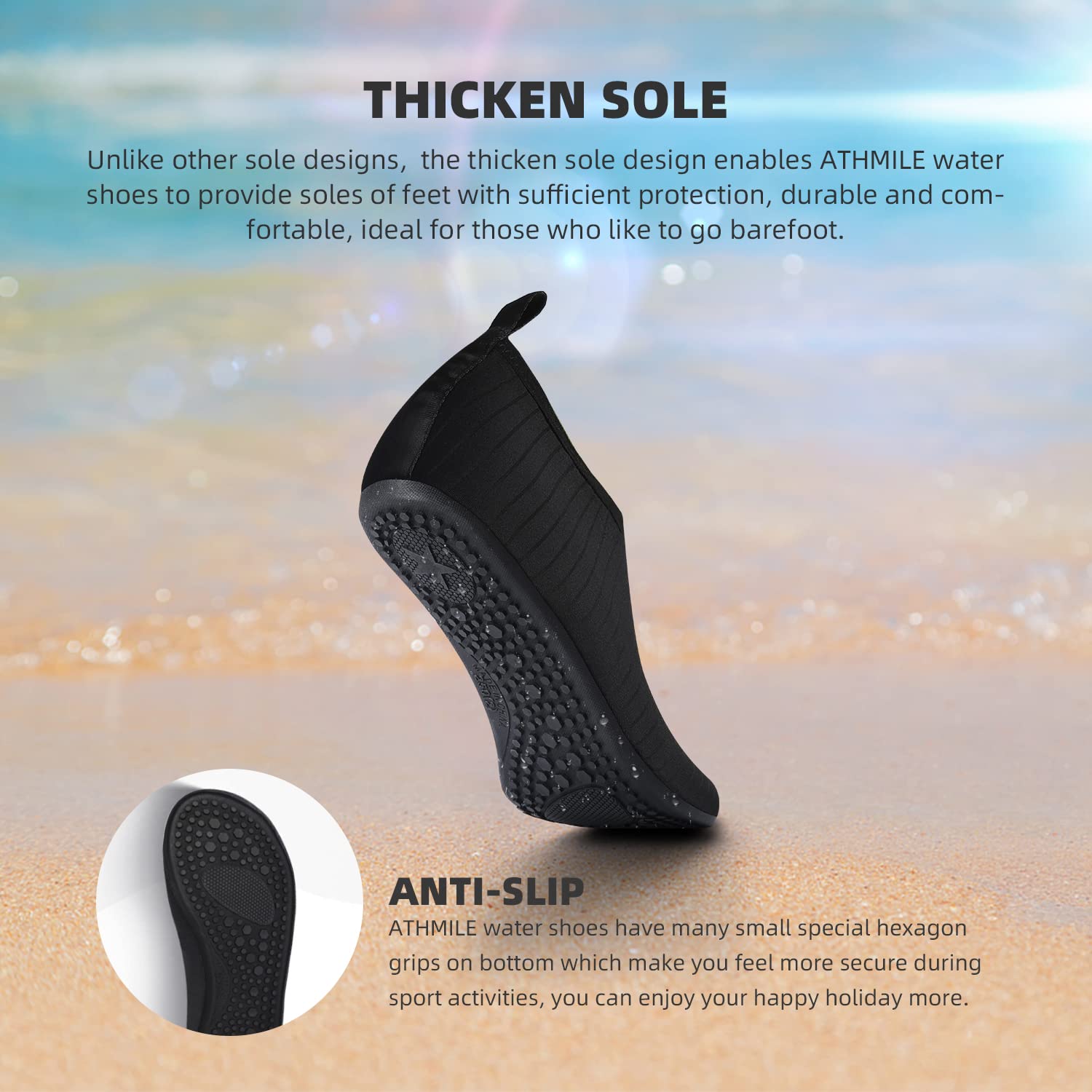 Water Shoes for Women Men Quick-Dry Aqua Socks Travel Accessories Beach Gear Swim Item Camping Must Haves Pool Gear Summer Adult Youth Size 10-11 Women/9-10 Men