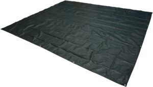 amazon basics waterproof camping tarp, 9.5 ft × 11.3 ft, dark green