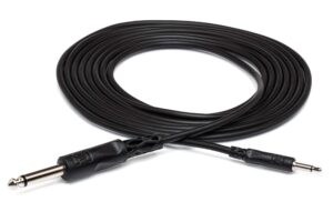 hosa cmp-305 3.5 mm ts to 1/4" ts mono interconnect cable, 5 feet,black