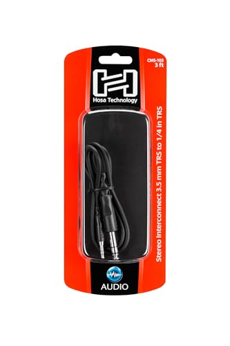 Hosa CMS-103 3.5 mm TRS to 1/4" TRS Stereo Interconnect Cable, 3 Feet