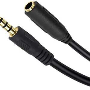 Traovien 3.5mm Splitter Cable, 3.5mm 1/8 inch 4-Pole TRRS Male to Female 1 to 5 Way Audio Stereo Splitter Extension Cable for Headset Audio Splitter (1Pcs)(3.5mm 4pole 1M/5FM)