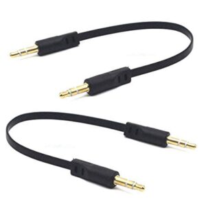 kework 3.5mm audio cable, 2-pack 15cm 1/8" 3.5mm trs male to trs male stereo jack audio cable aux cord for headphone, car stereo, home stereo and more (straight plug)