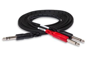 hosa stp-203 1/4" trs to dual 1/4" ts insert cable, 3 meters